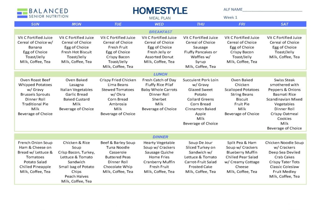 Wk 1 Homestyle Menu SAMPLE (1) – BSN Solutions