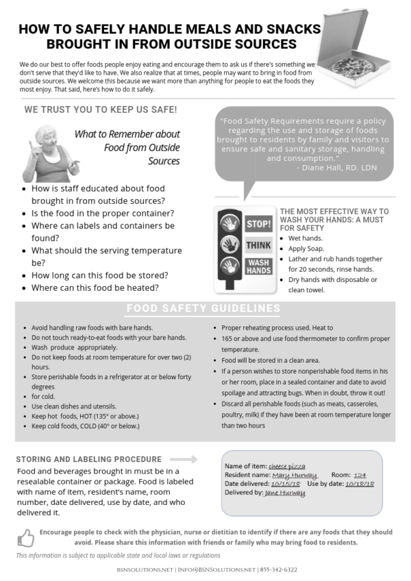 How to Safely Handle Food and Snacks Brought in from Outside Sources ...